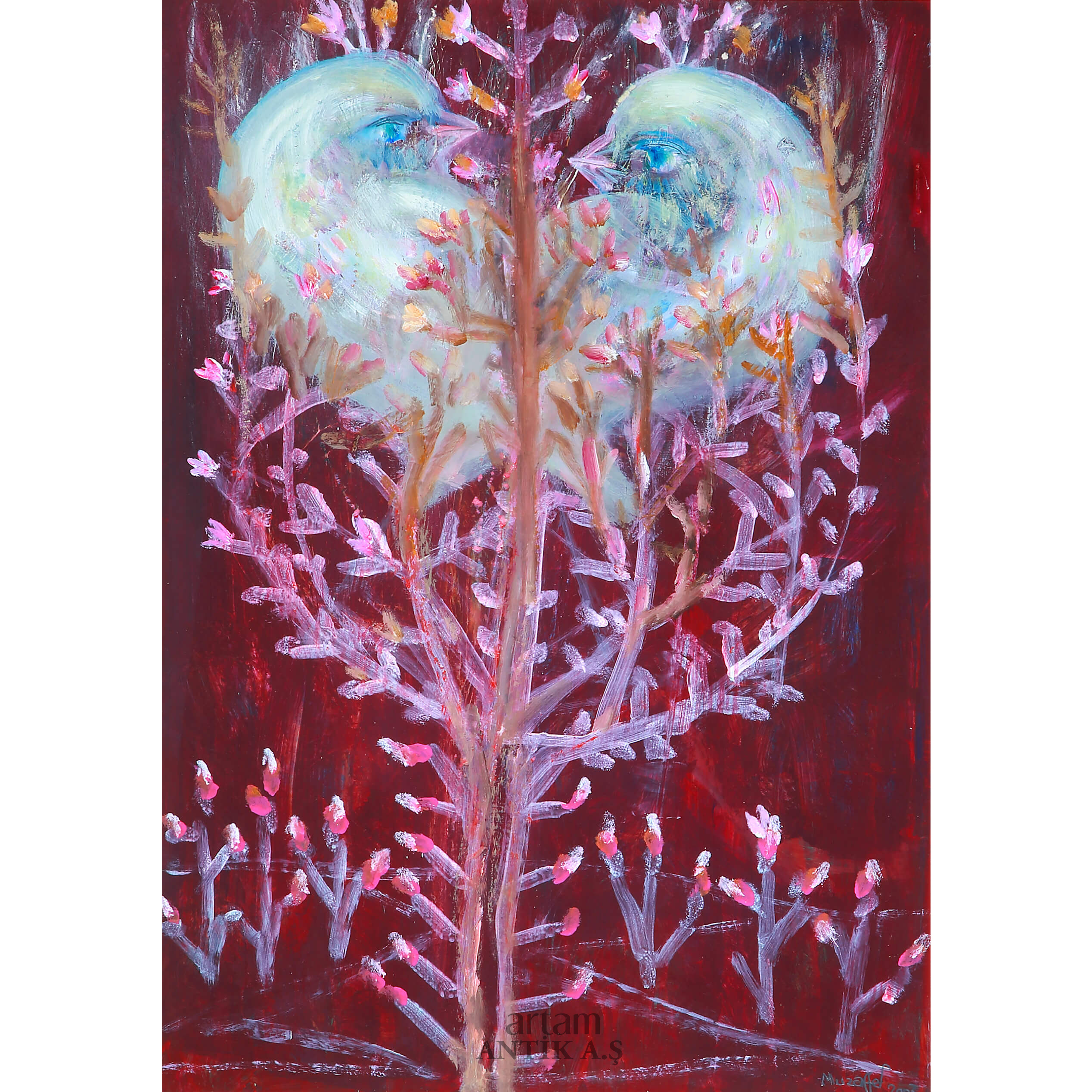 Muzaffer Akyol (1945) "Hayat Ağacı ve Sevgi" - Artam Antik A.Ş. Müzayede