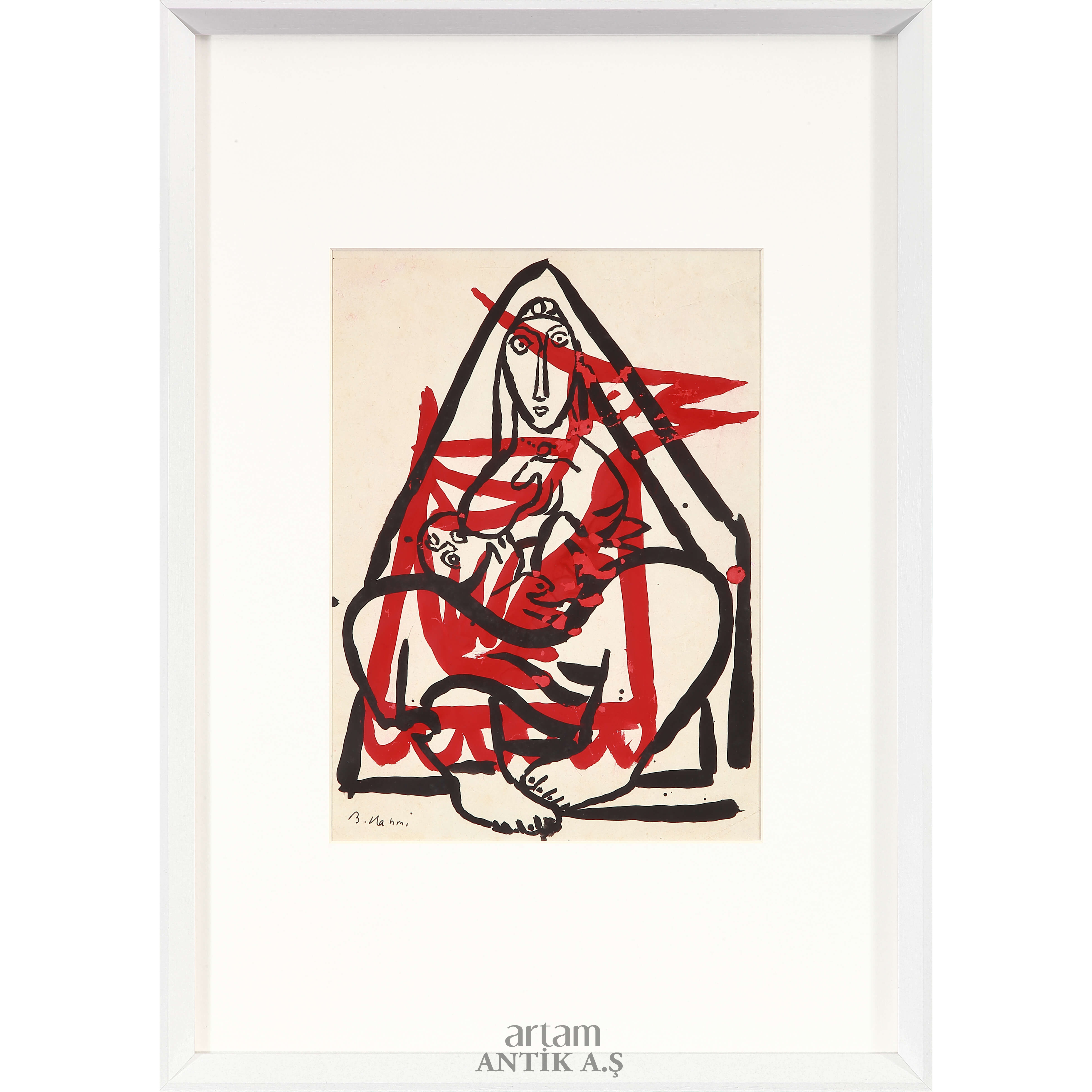 Bedri Rahmi Eyüboğlu (1911-1975) "Ana" - Artam Antik A.Ş. Müzayede