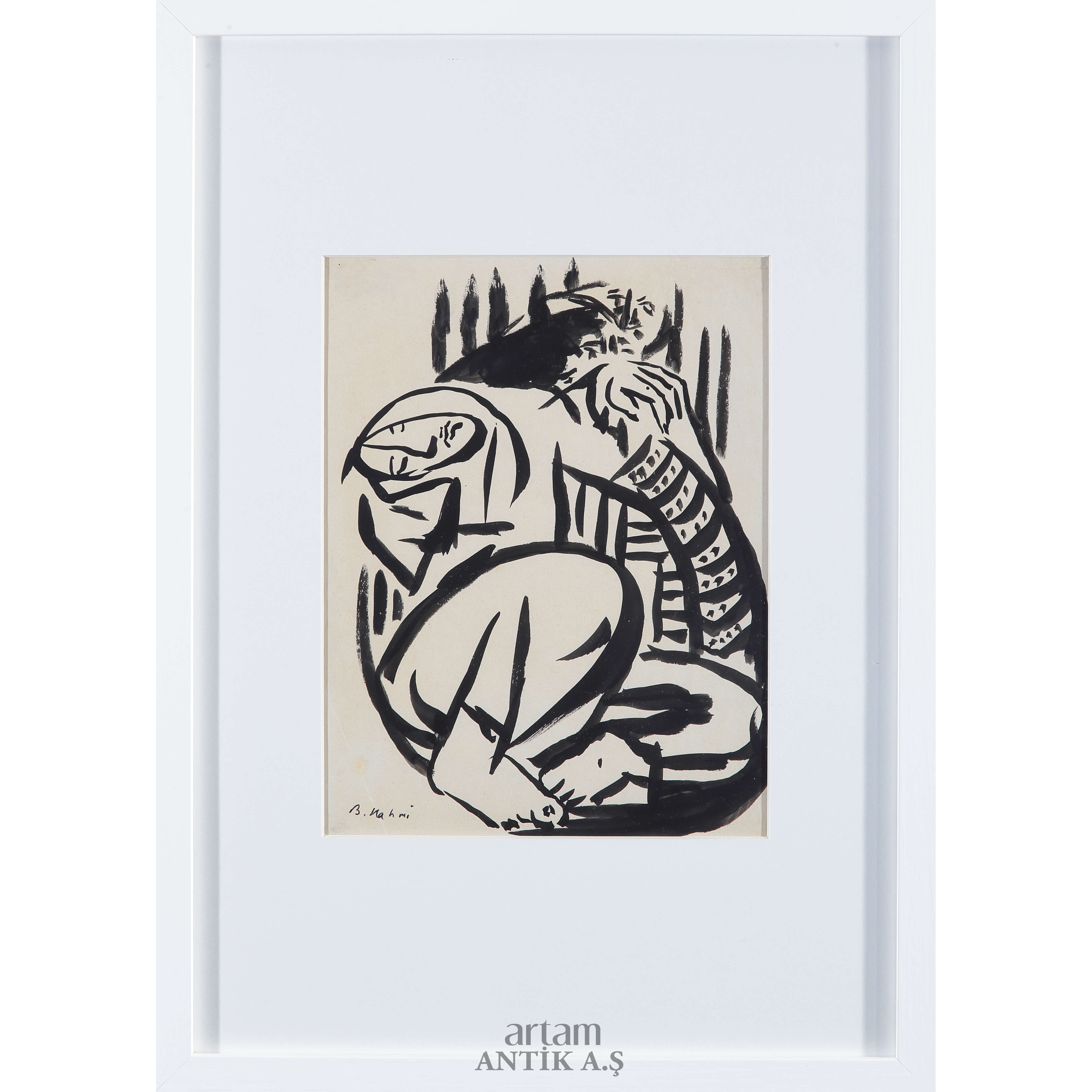 Bedri Rahmi Eyüboğlu (1911-1975) "Uyuyan Ana" - Artam Antik A.Ş. Müzayede