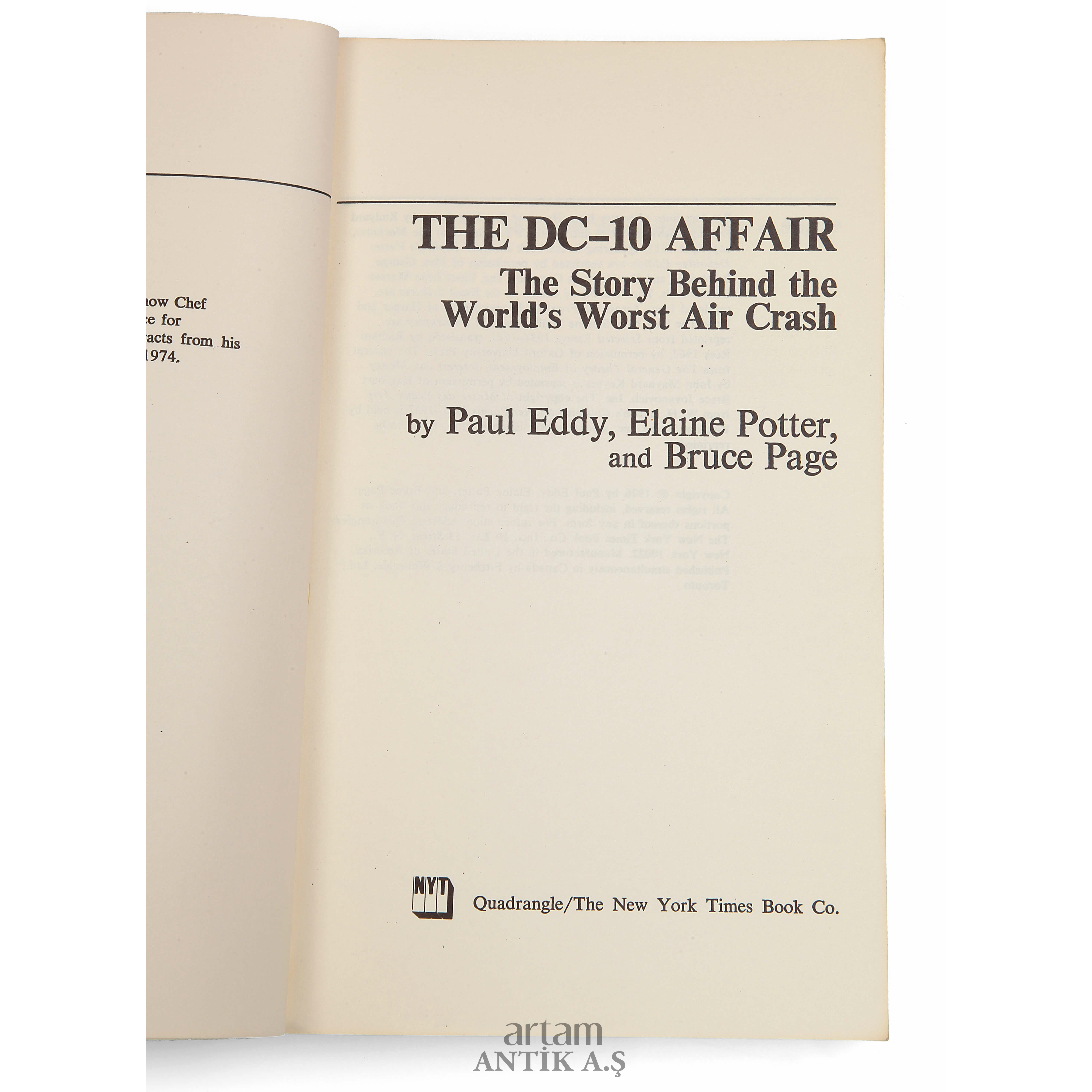 EDDY, PAUL, ELAINE POTTER VE BRUCE PAGE The DC-10 Affair - The Story ...