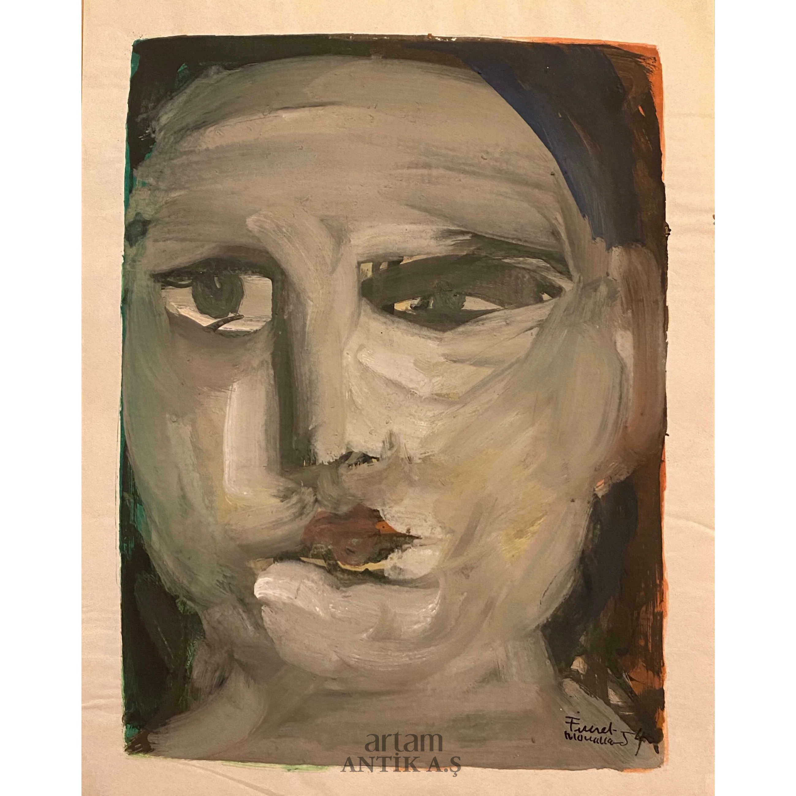Fikret Mualla (1903-1967) "Gris" - Artam Antik A.Ş. Müzayede