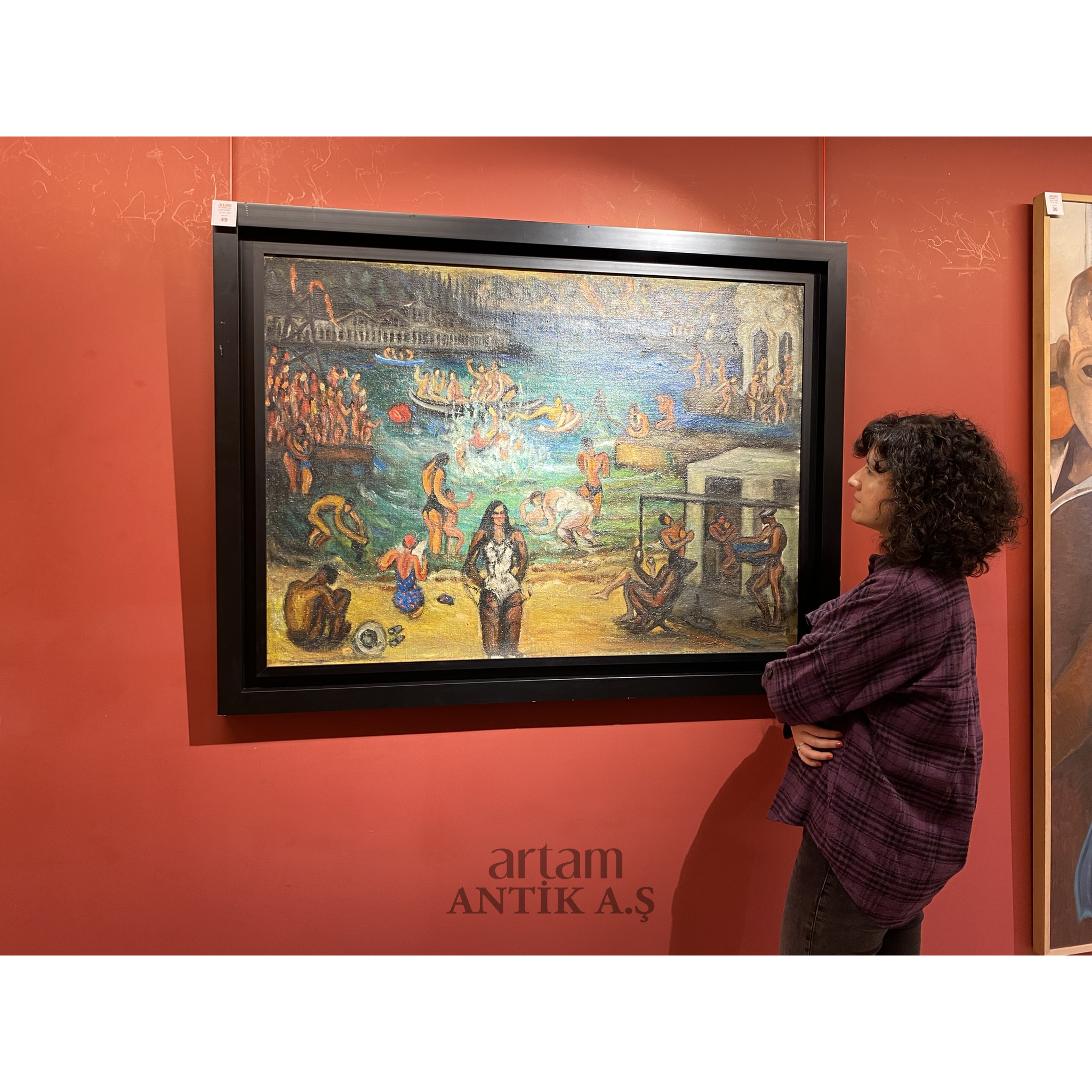 Fahrel Nissa Zeid (1901-1991) "Tarabya Plajı" - Artam Antik A.Ş. Müzayede