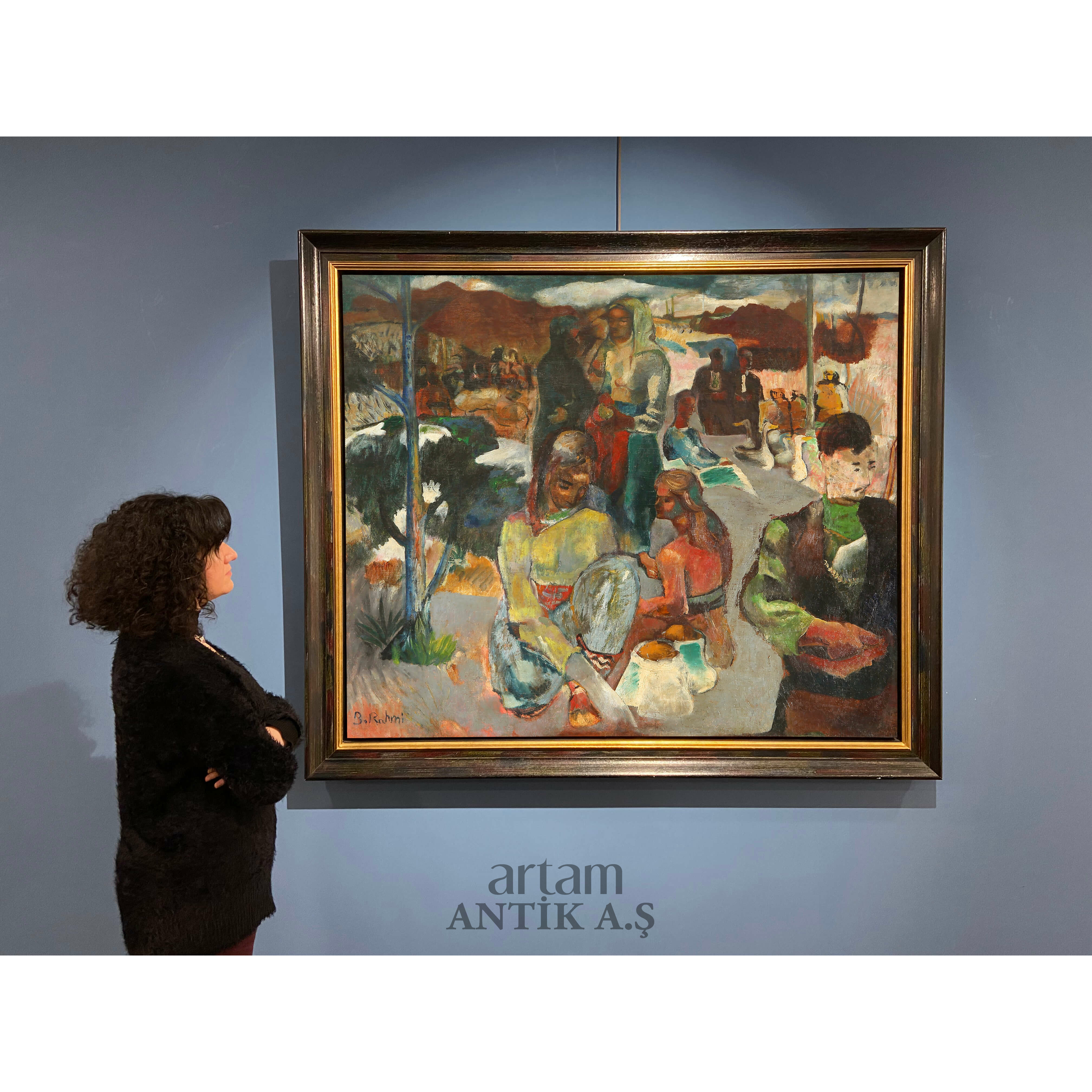 Bedri Rahmi Eyüboğlu (1911-1975) "Pazaryeri" - Artam Antik A.Ş. Müzayede