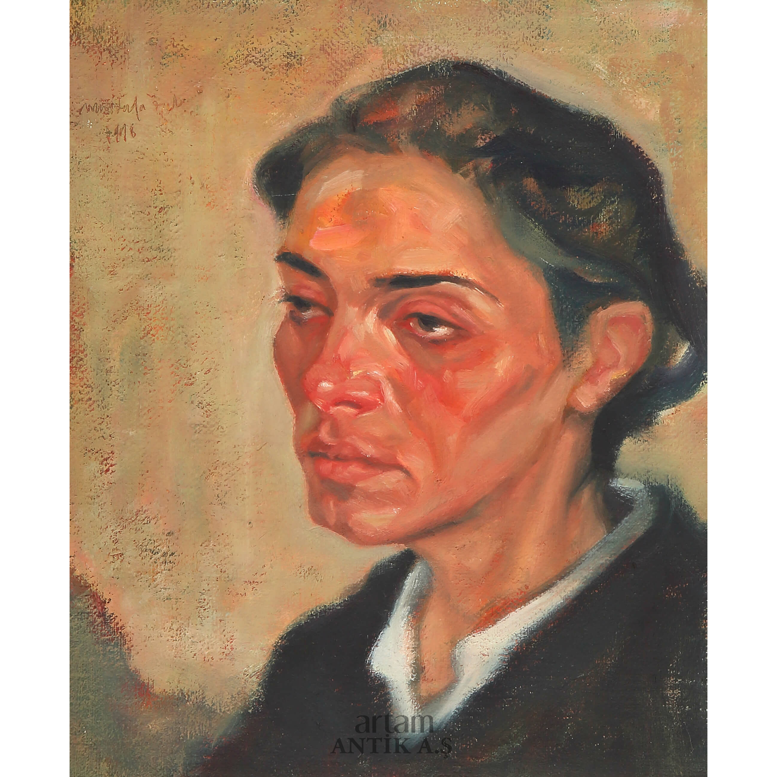 Mustafa Özel (1961) Portre - Artam Antik A.Ş. Müzayede