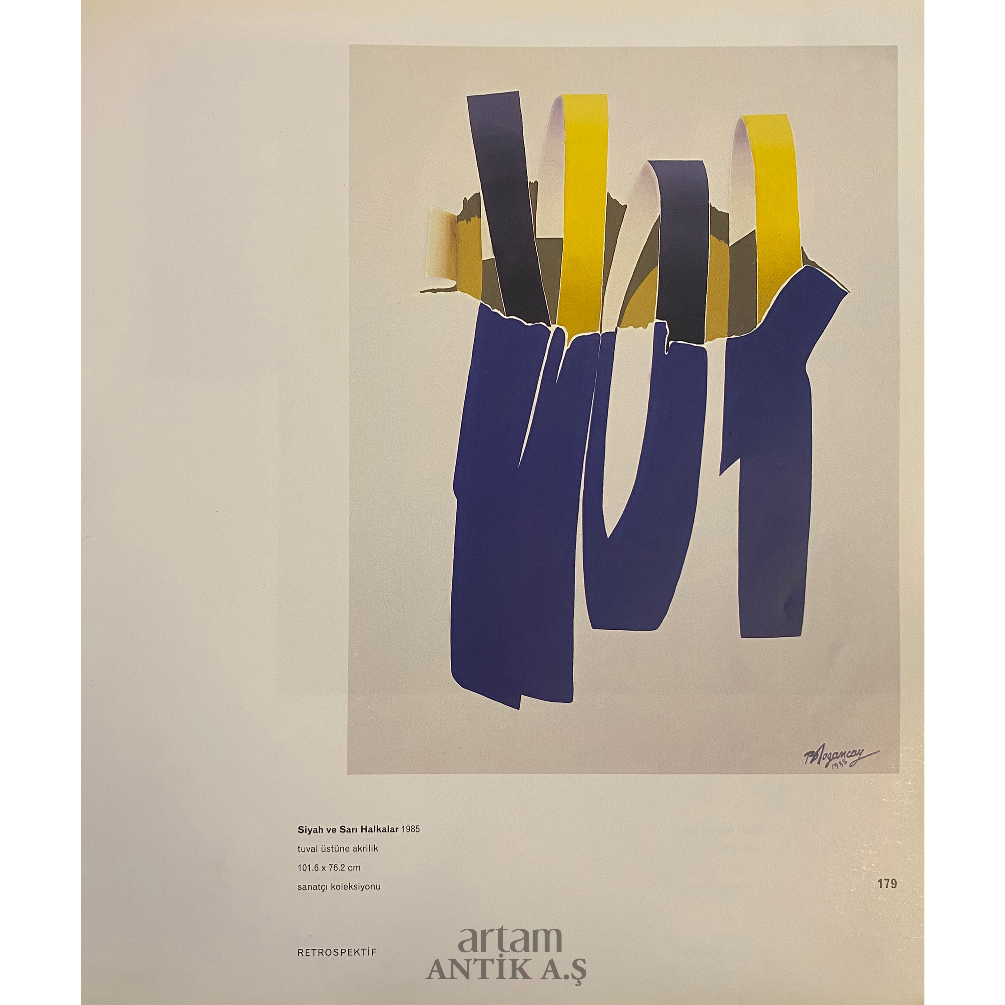 Burhan Doğançay (1929-2013) "Black & Yellow Loops" - Artam Antik A.Ş ...
