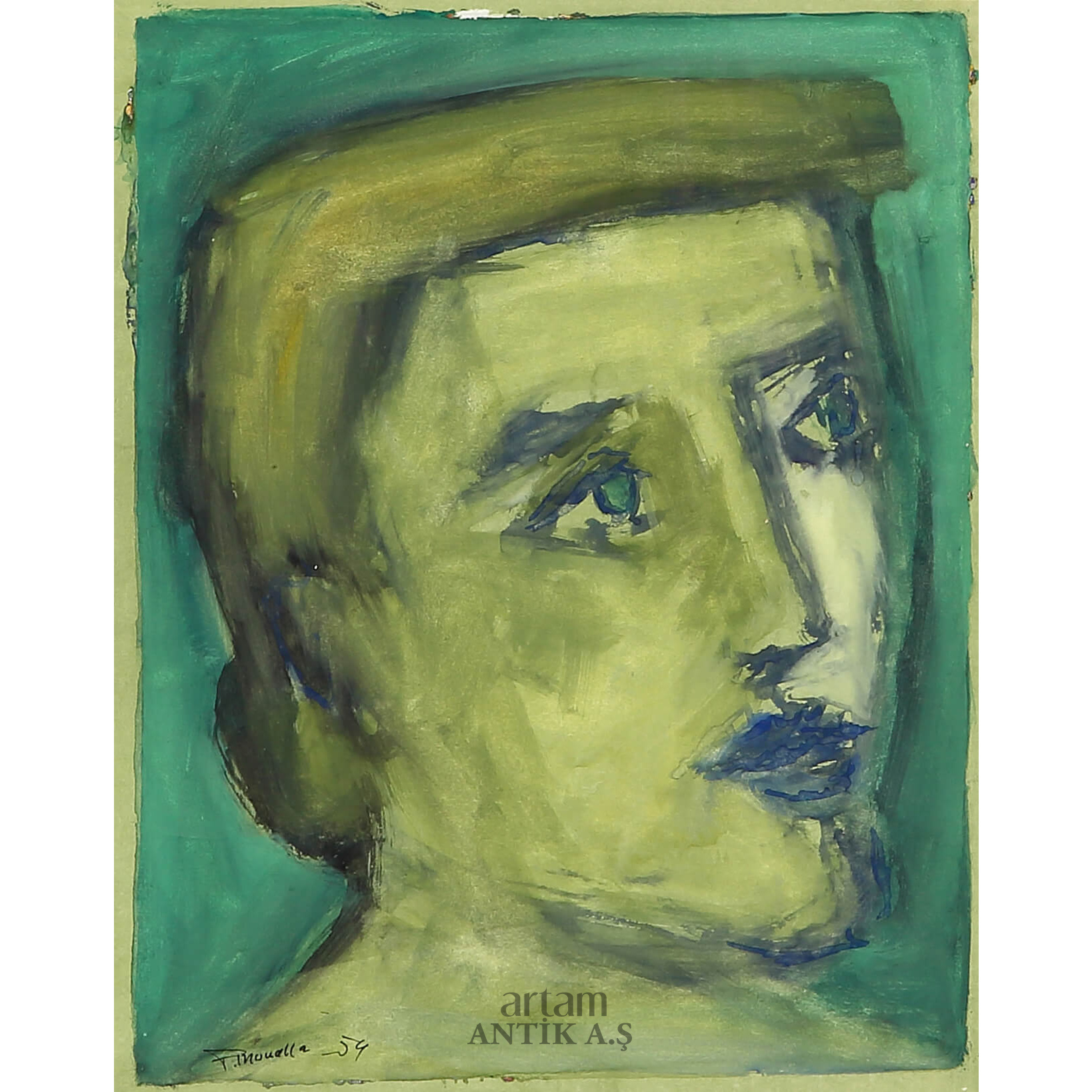 Fikret Mualla (1903-1967) Portre - Artam Antik A.Ş. Müzayede