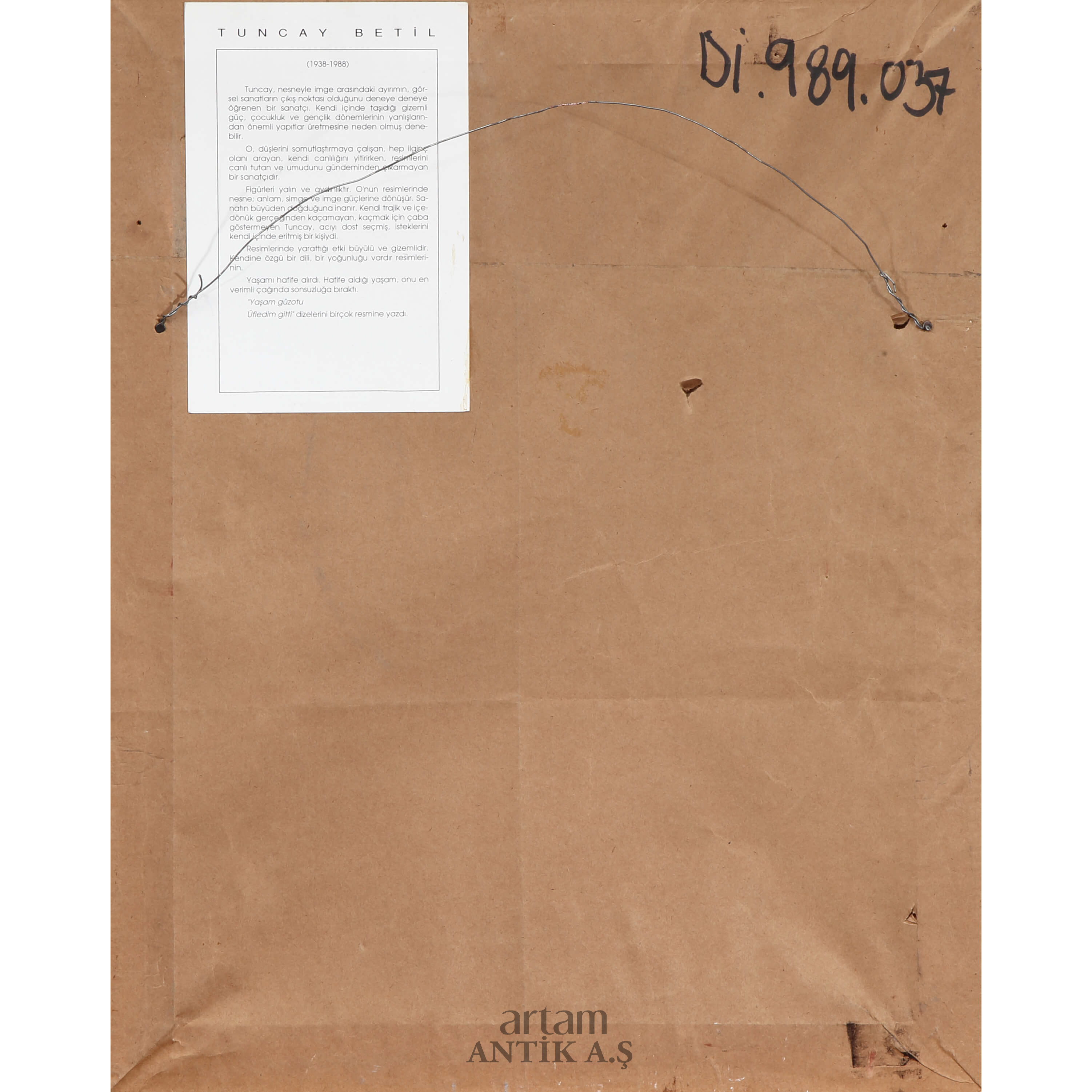 Tuncay Betil (1938-1988) Figüratif - Artam Antik A.Ş. Müzayede