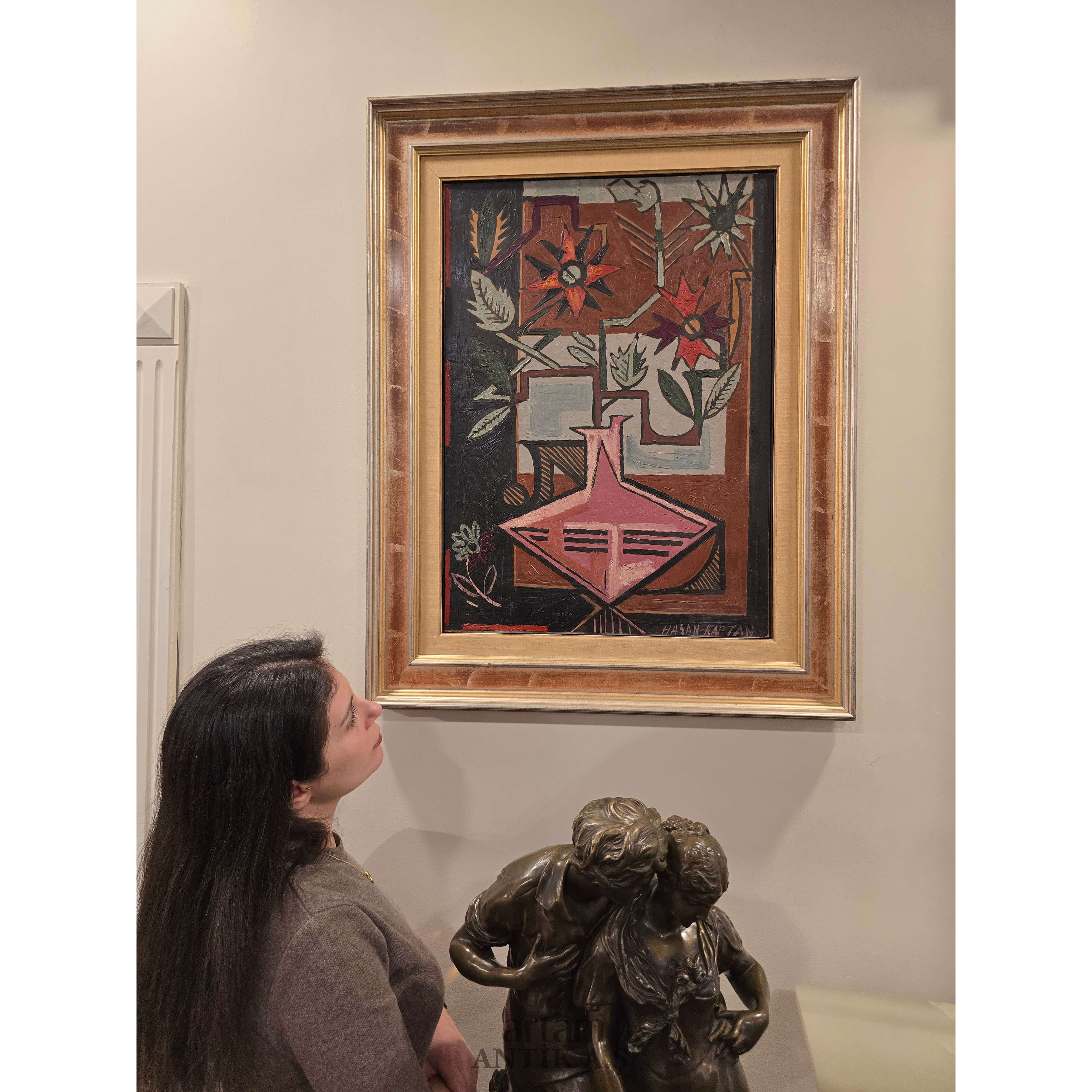 Hasan Kaptan (1942) "Vazoda Çiçekler" - Artam Antik A.Ş. Müzayede