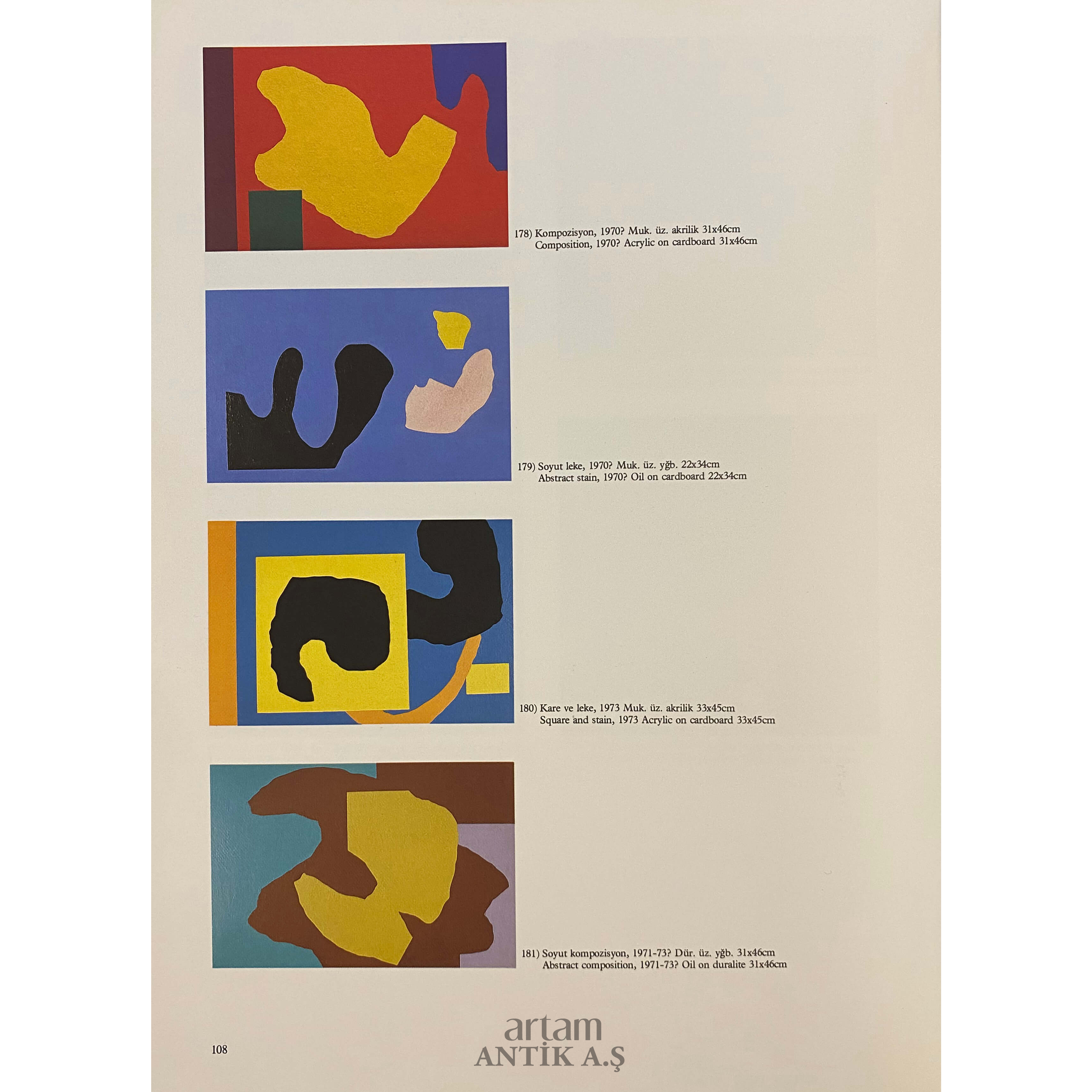Sabri Berkel (1907-1993) "Kara ve Leke" - Artam Antik A.Ş. Müzayede