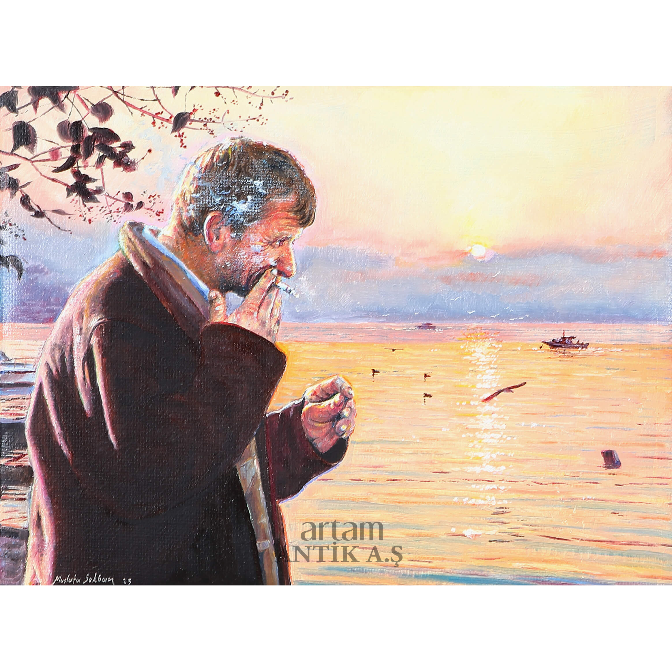 Mustafa Sekban (1950) "Sigaramın Dumanı" - Artam Antik A.Ş. Müzayede